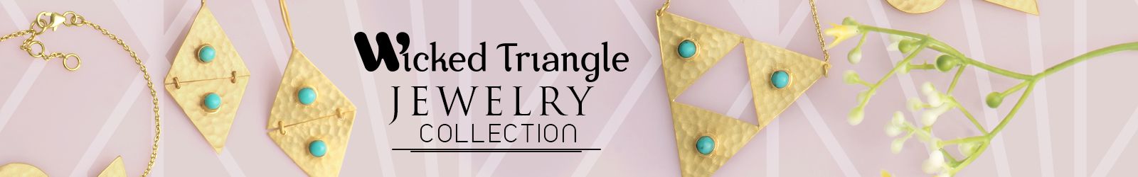 Triangle jewelry, triangle earrings, necklace, wicked jewelry