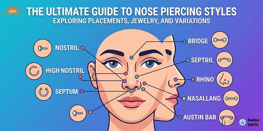 Ultimate Guide to Nose Piercing Styles and Jewelry