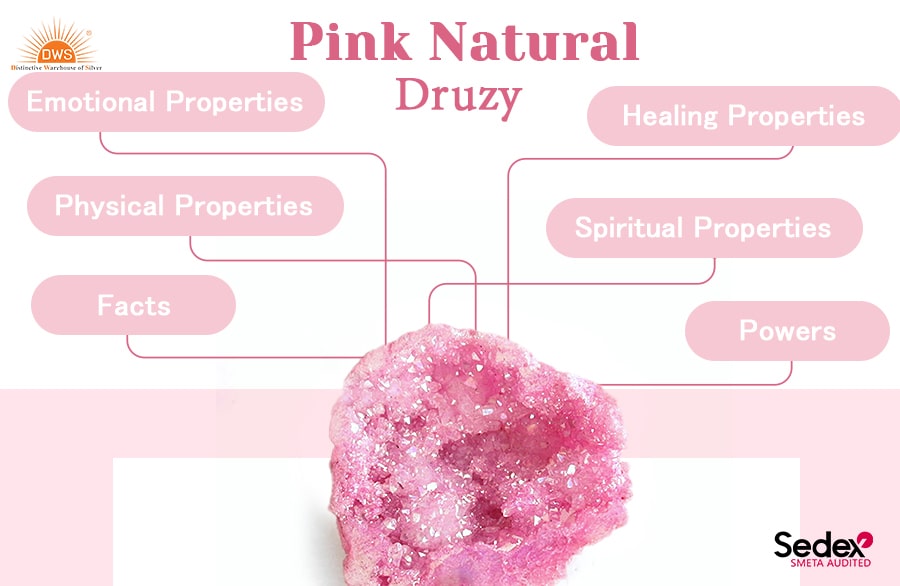 Pink Natural Druzy Stone: Meaning, Properties, Powers, Facts, Uses